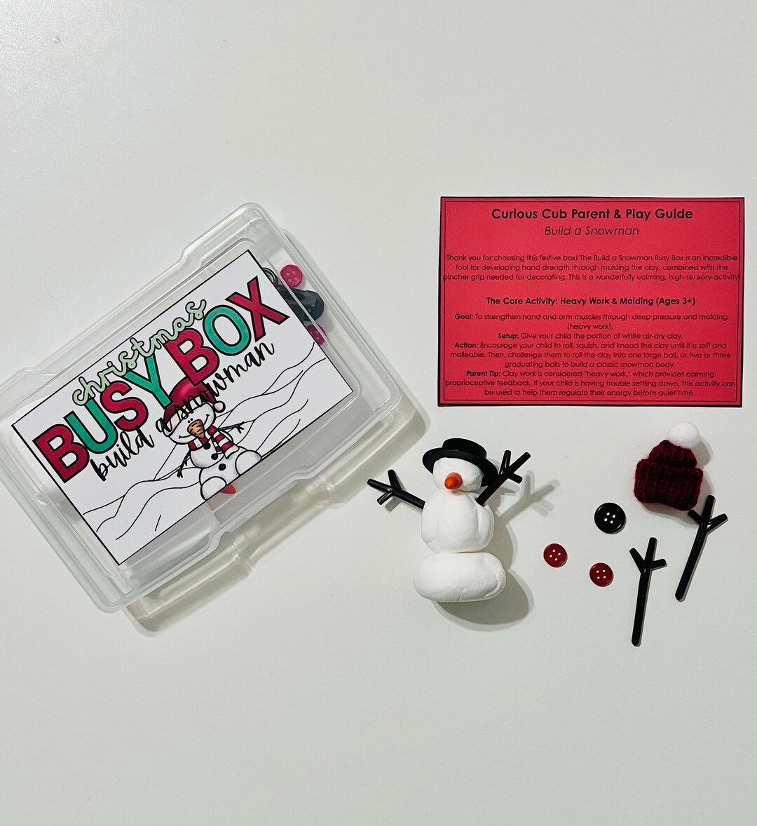 Build a Snowman Busy Box | Imaginative Play & Fine Motor Sensory Kit - Etsy