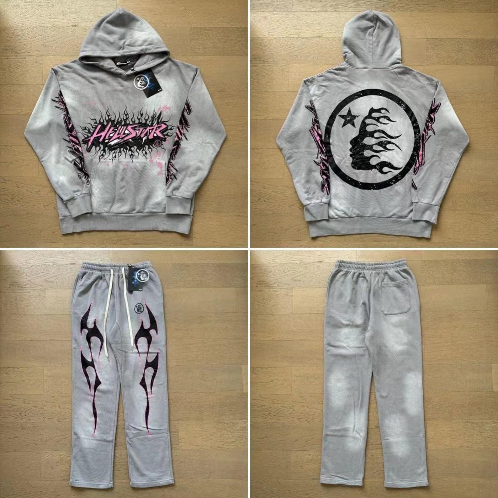 Hellstar Flare Black Flame Broek Hoodie Unisex Hoodie Sweatshirt Suit ...