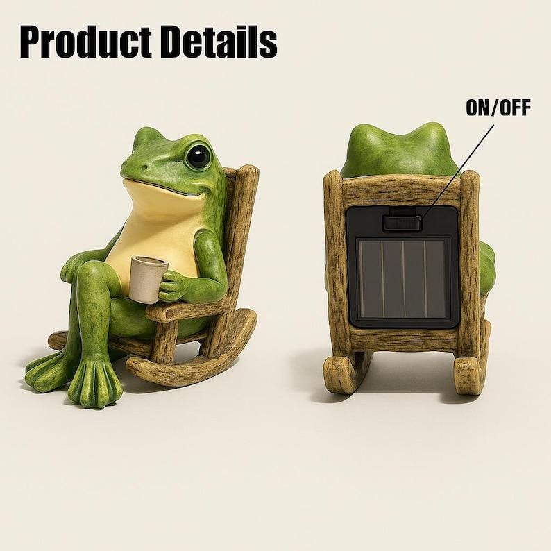 Solar Powered Mini Frog Garden Statue – Indoor & Outdoor Decor - Etsy