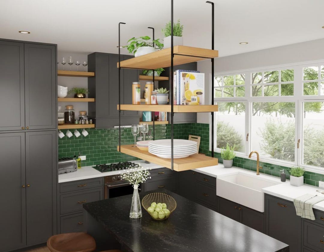 Suspended Ceiling Mounted Shelf Bracket, Floating Island Shelf Bracket ...