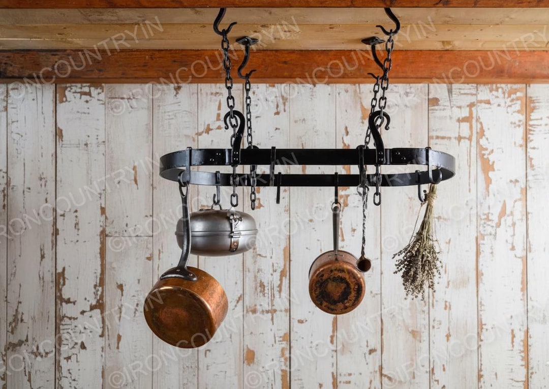 Buy Hand Forged Kitchen Pot Rack - Made to Fit Your Own Home. Online in ...