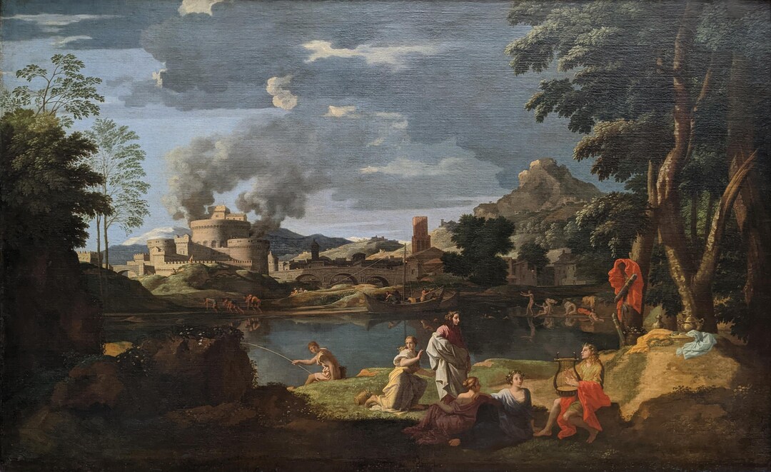 Nicolas Poussin Landscape With Orpheus and Eurydice Canvas, Classical ...