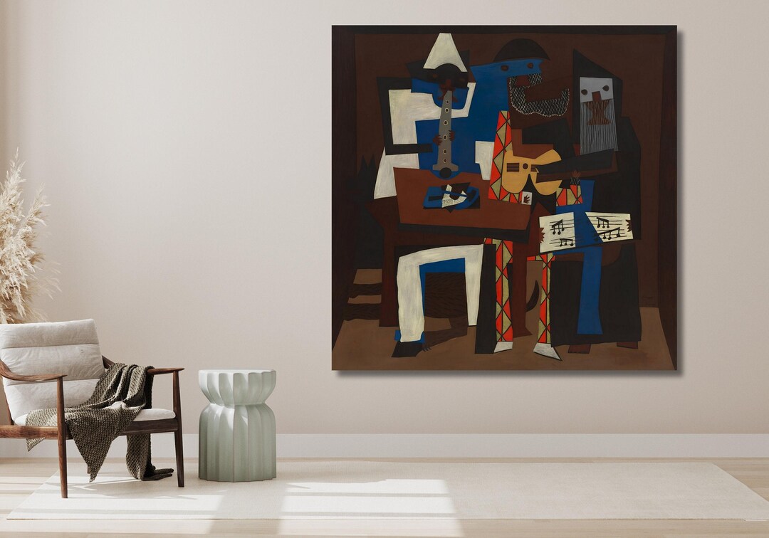 Pablo Picasso Three Musicians Canvas Print, Cubist Wall Art Design ...