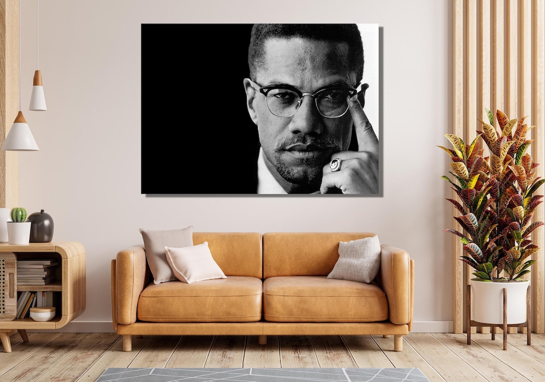 Malcolm X Canvas Wall Art Design | Human Rights Activist Poster Print ...