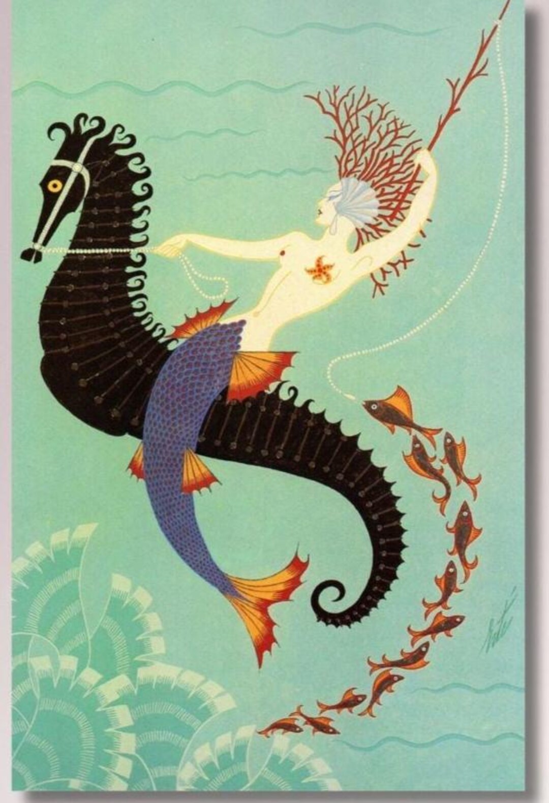 Erte Art Deco Fashion Illustration Canvas Wall Art, Vintage High ...