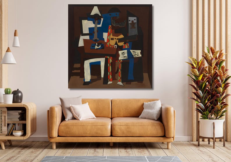 Pablo Picasso Three Musicians Canvas Print, Cubist Wall Art Design ...