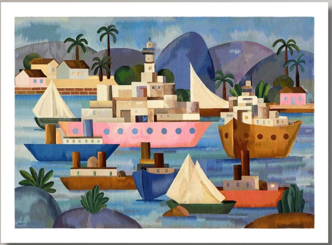 O Porto by Tarsila Do Amaral Canvas Wall Art, Brazilian Modernism Print ...