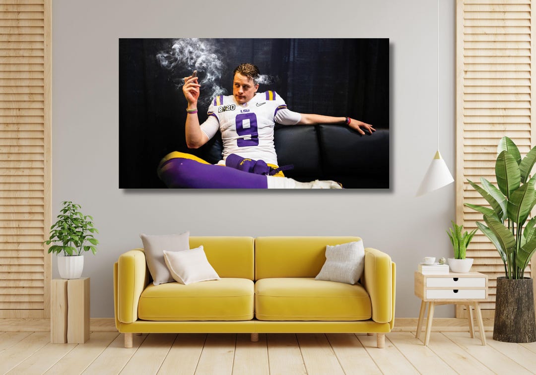 Joe Burrow Smoking Cigar Print | Joe Cool LSU Championship Poster ...