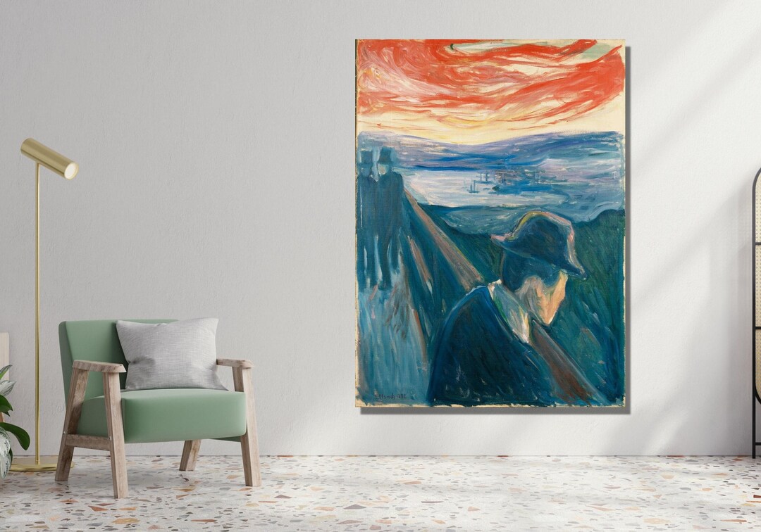 Sick Mood at Sunset-despair by Edvard Munch Canvas Wall Art Desing ...