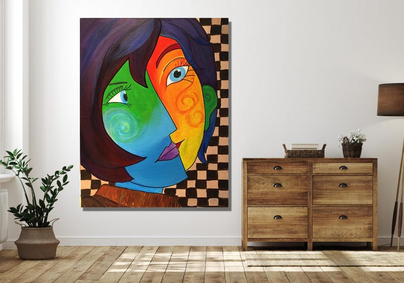 Pablo Picasso Four Colors of the Face Canvas Print | Cubist Wall Art ...