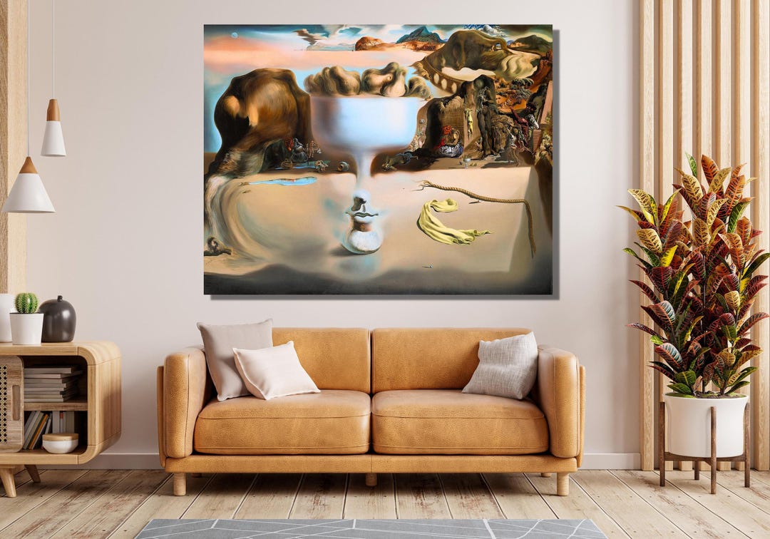 Dalí Apparition of Face and Fruit Dish on a Beach Reproduction Canvas Print | Surrealist Wall ...