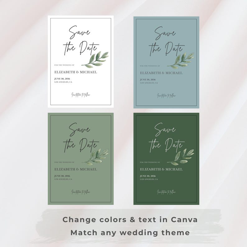 Save the Date Template | Canva Editable | Printable + Digital | Minimal ...