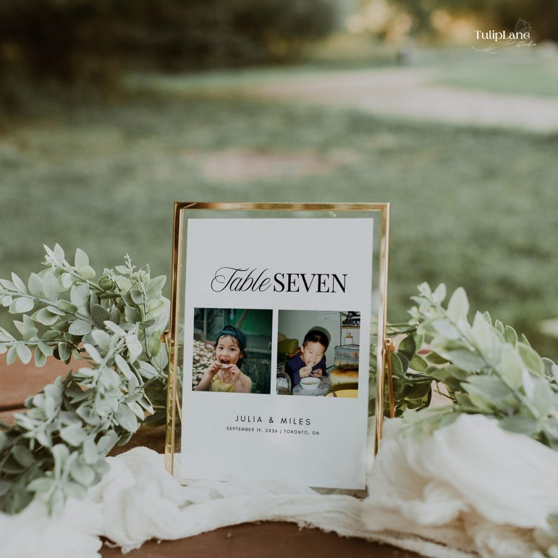 Wedding Photo Table Numbers, When We Were, Reception Printable Template ...