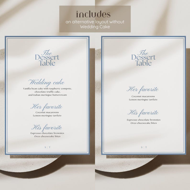 Wedding Dessert Table Sign Template, Editable Canva, Elegant Wedding ...