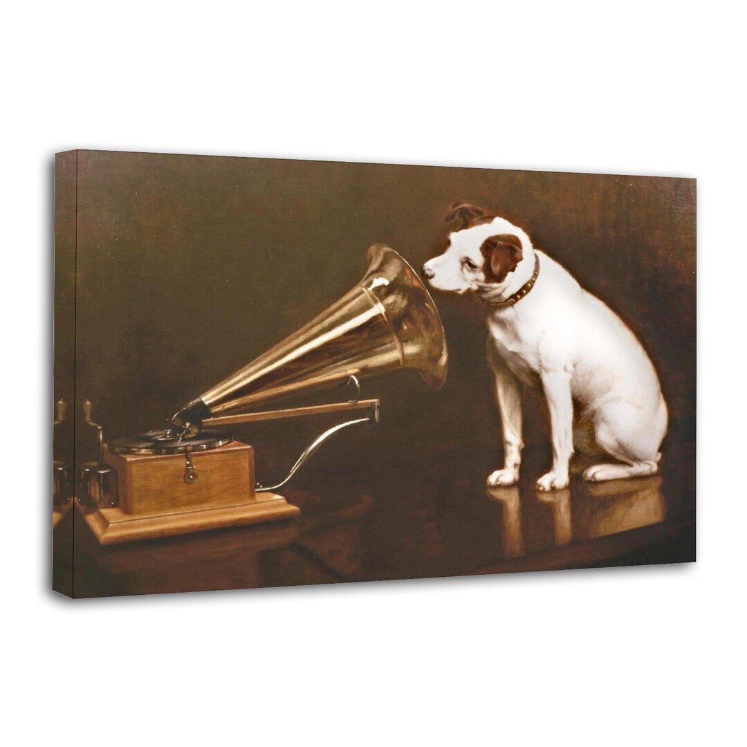 RCA Victor Nipper Dog Painting on Canvas Wall Art Poster Picture Print ...