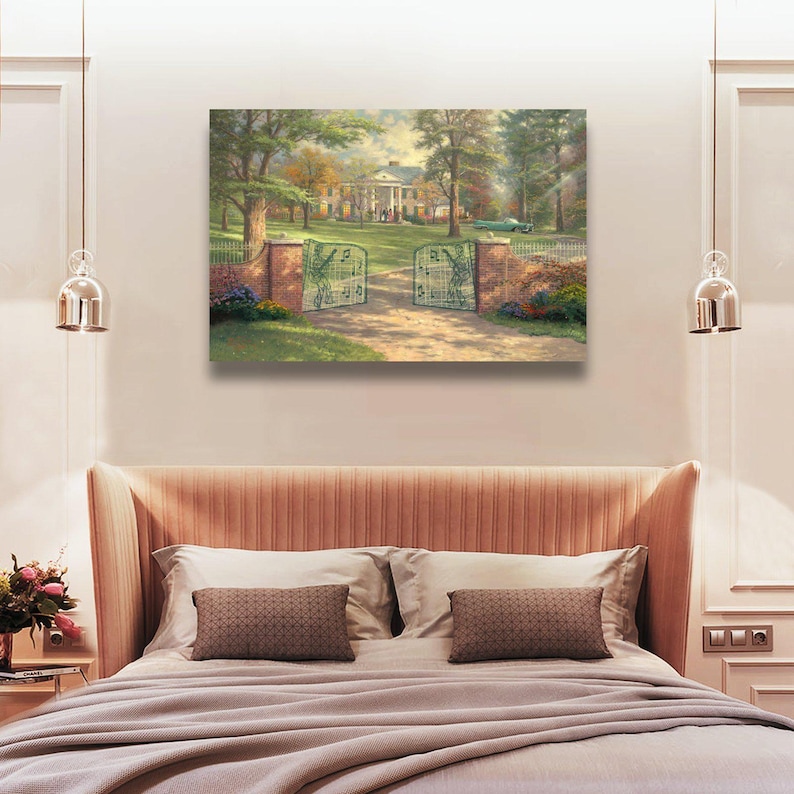 Graceland 50th Anniversary Painting on Canvas Wall Art Poster Picture ...