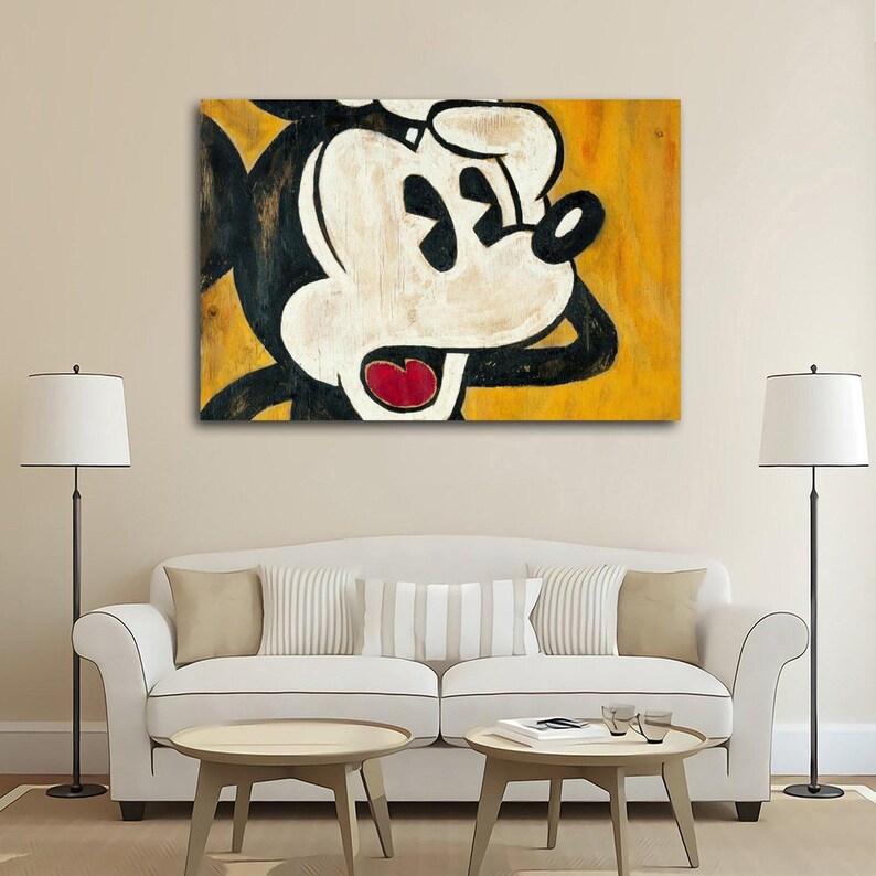 MICKEYS MOUSE VINTAGE Painting on Canvas Wall Art Poster Picture Print ...