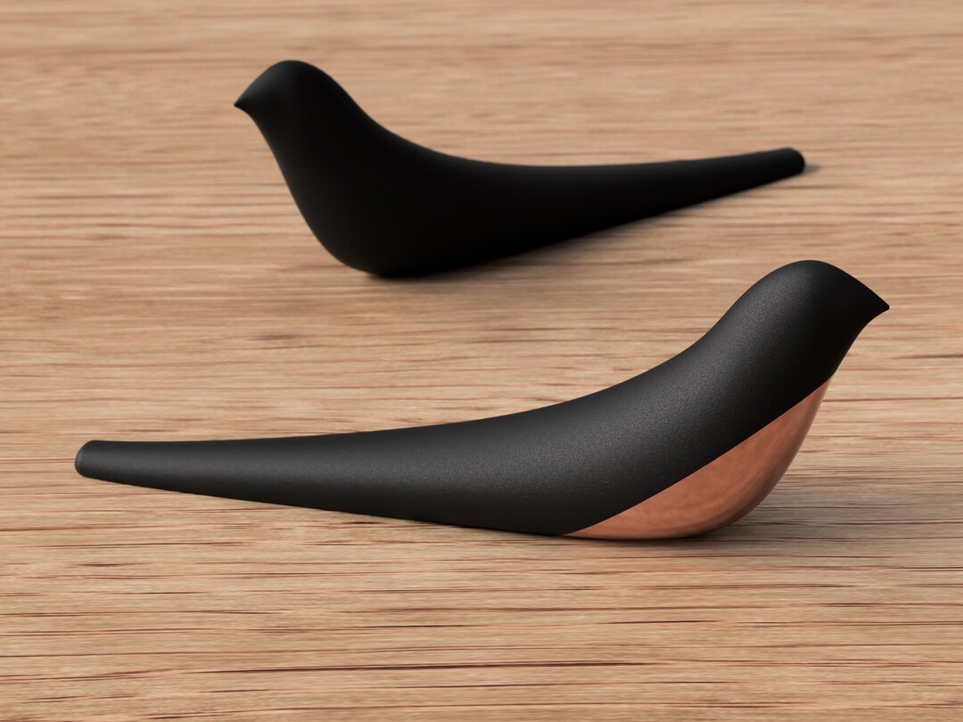 3D Printed Bird Sculpture Set – Modern Scandi Shelf Decor -- Two Birds ...