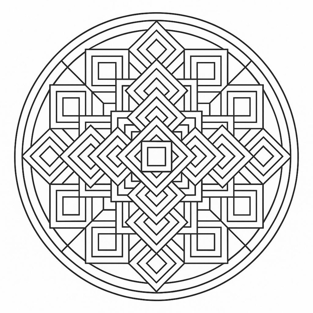 Mandala Coloring Page • Printable Colouring Page • Sacred Geometry ...