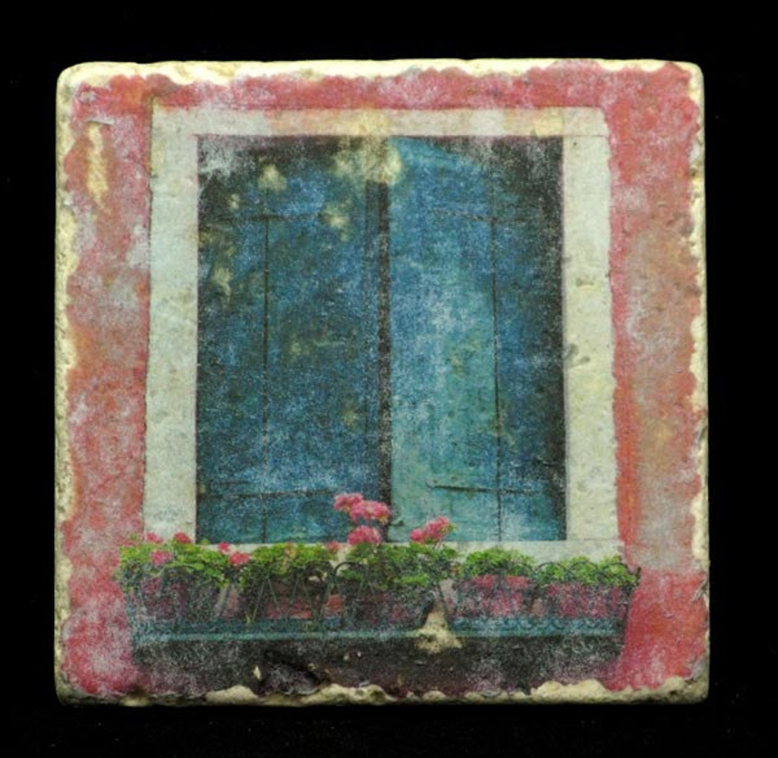 Set of 4 Marble Coasters Shutters & Flower Pots in Venice - Etsy