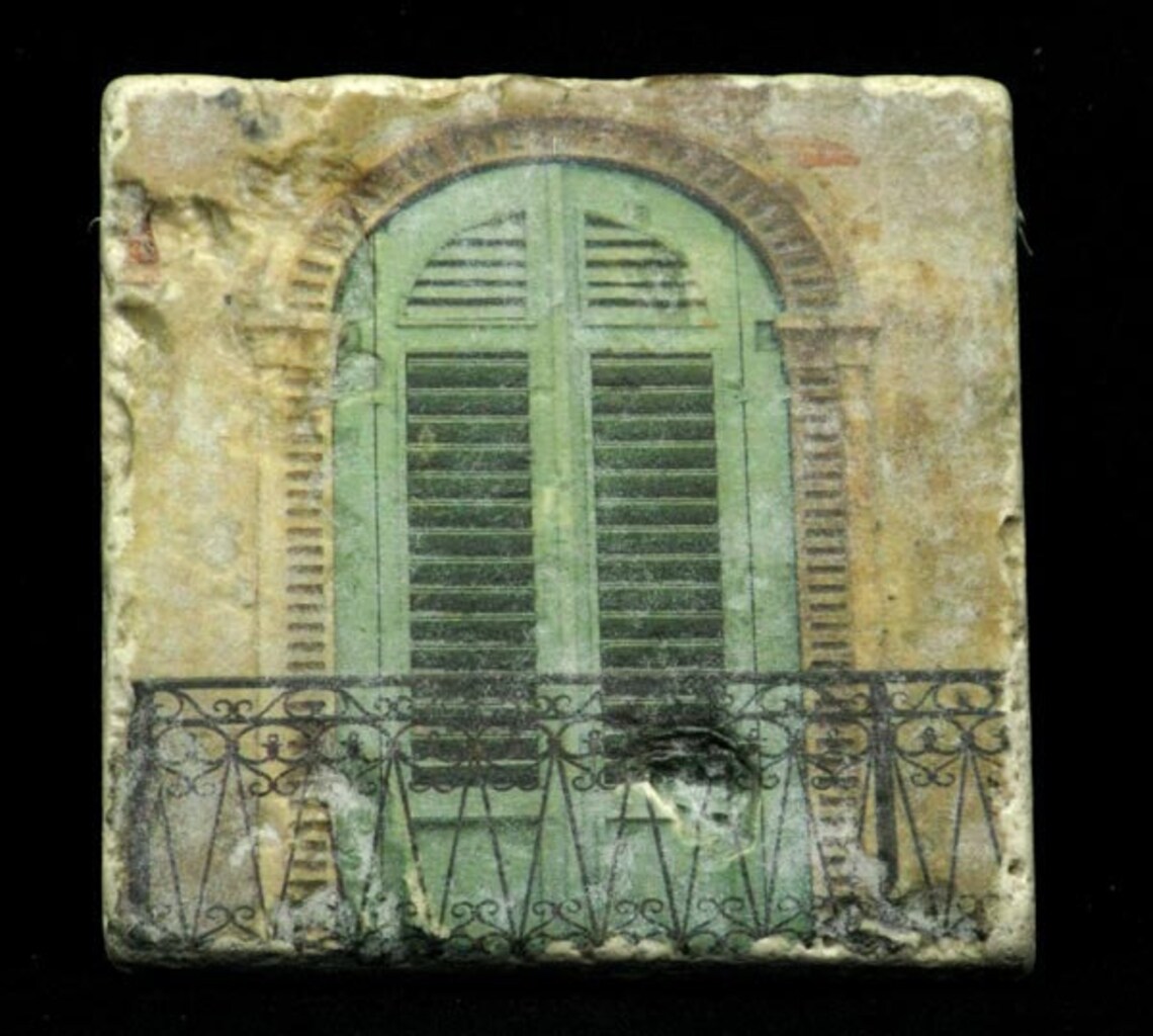 Set of 4 Marble Coasters Green Shutters in Verona Italy - Etsy