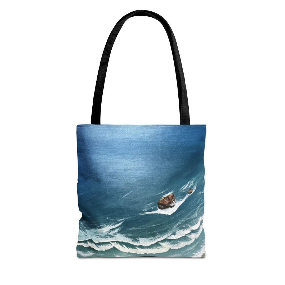 Ocean Waves and Shells Tote Bag | Beach Shell Pattern Tote - Etsy