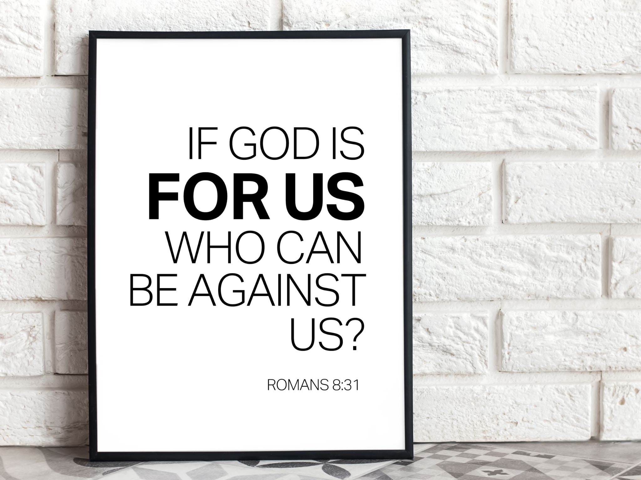 Scripture Prints, Bible Verse Printable, Romans 8:31 , Christian Decor ...