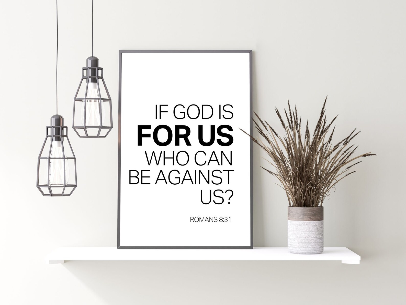 Scripture Prints, Bible Verse Printable, Romans 8:31 , Christian Decor ...