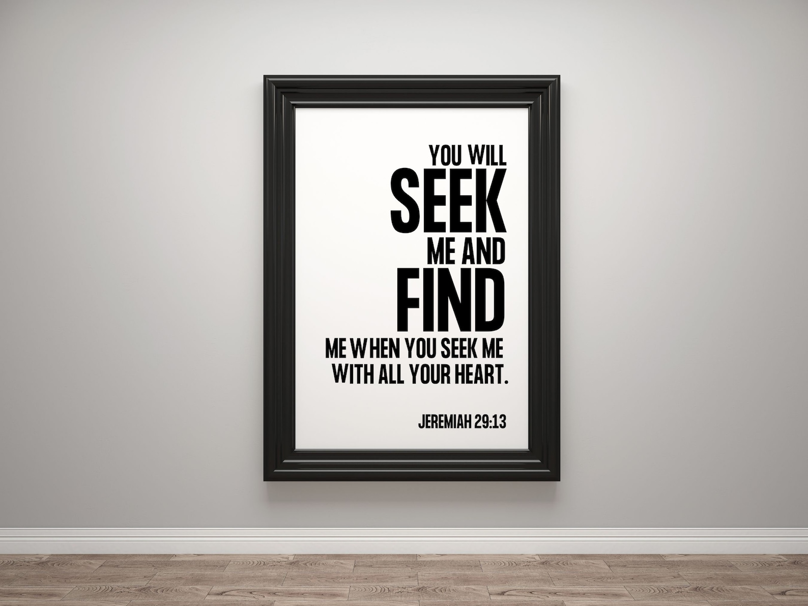 Scripture Prints Bible Verse Printable Jeremiah 29:13 - Etsy