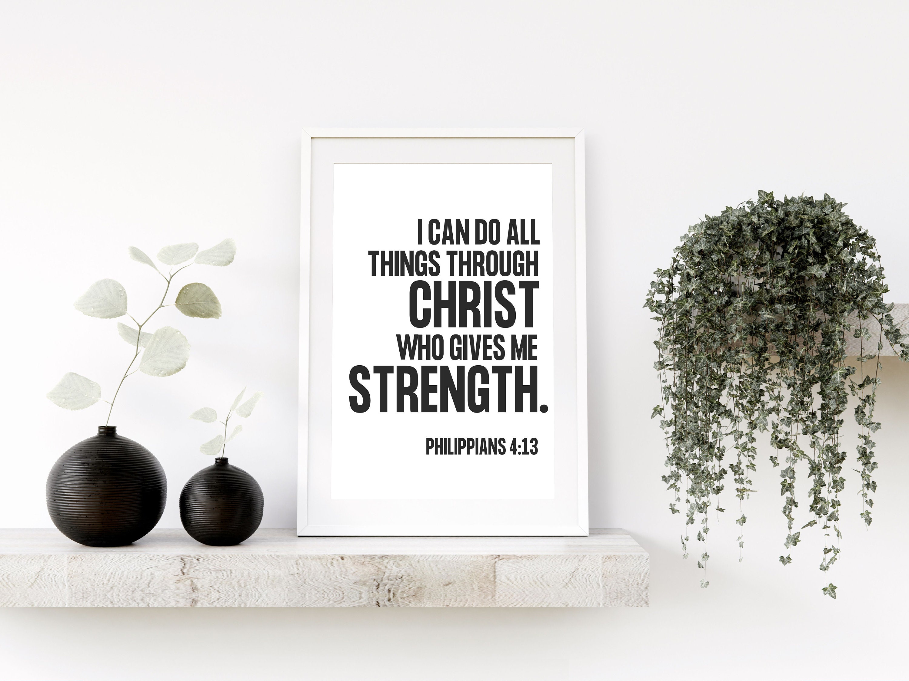 Scripture Prints, Bible Verse Printable, Philippians 4:13, Christian ...