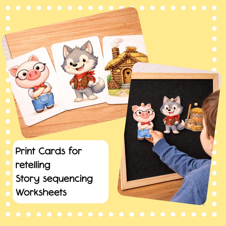 Three Little Pigs Felt Board Characters | Preschool Storytelling Set ...