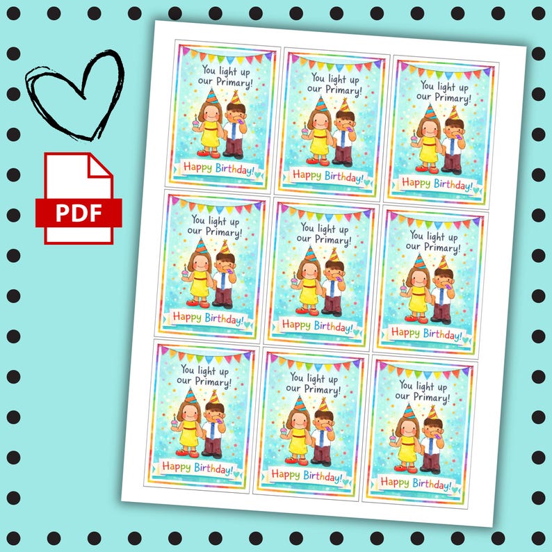 Primary Birthday Flashlight Tag | You Light up Our Primary | LDS ...