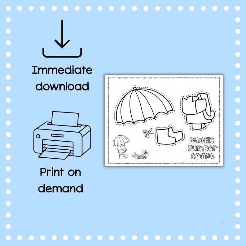April Rainy Day Craft Printable | Umbrella Writing Craft | Spring ...