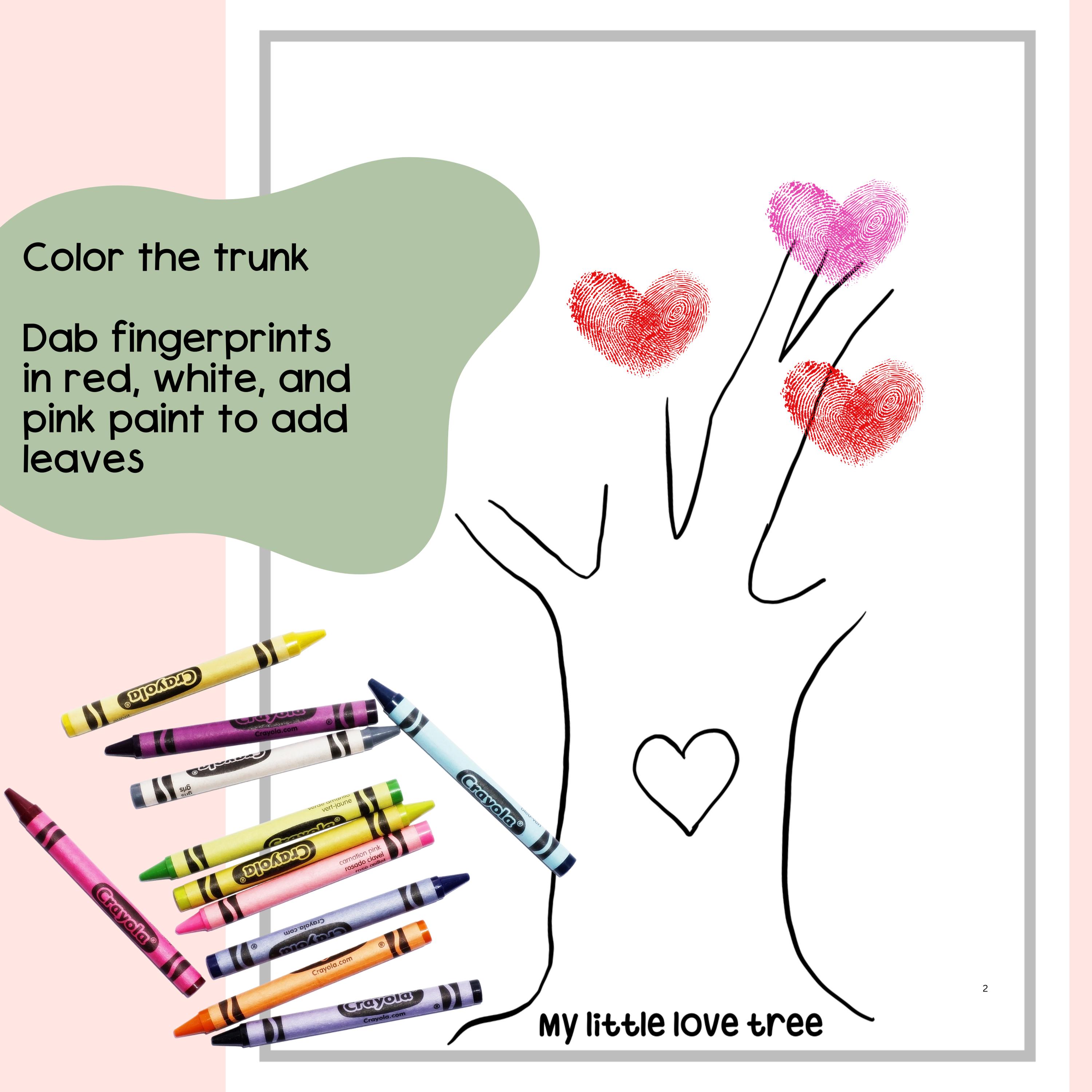 Valentine Tree Fingerprint Craft | Valentine’s Day Art for Kids ...