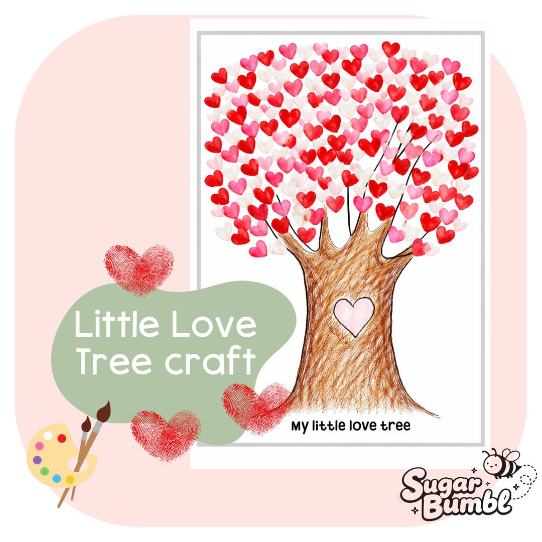 Valentine Tree Fingerprint Craft | Valentine’s Day Art for Kids ...