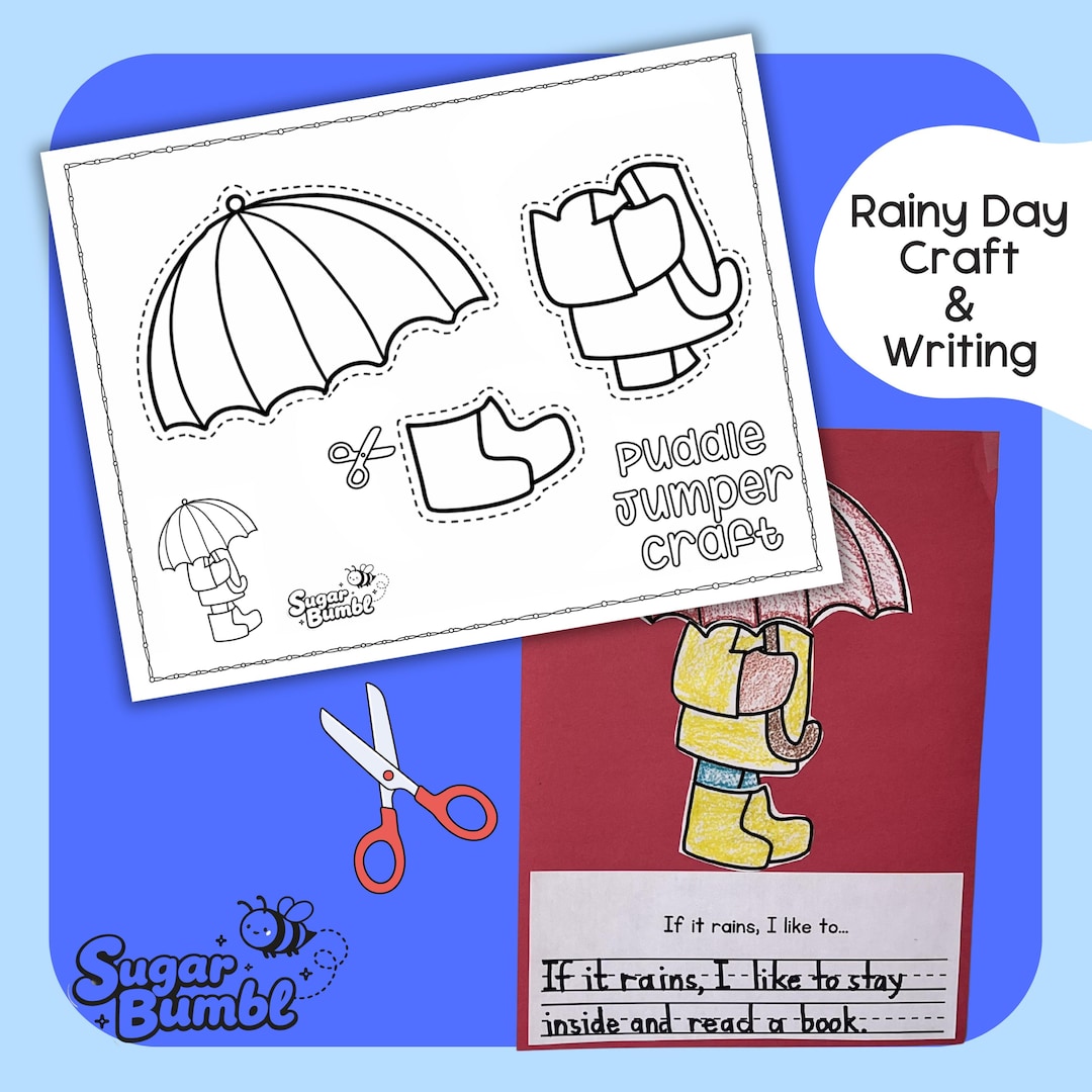 April Rainy Day Craft Printable | Umbrella Writing Craft | Spring ...
