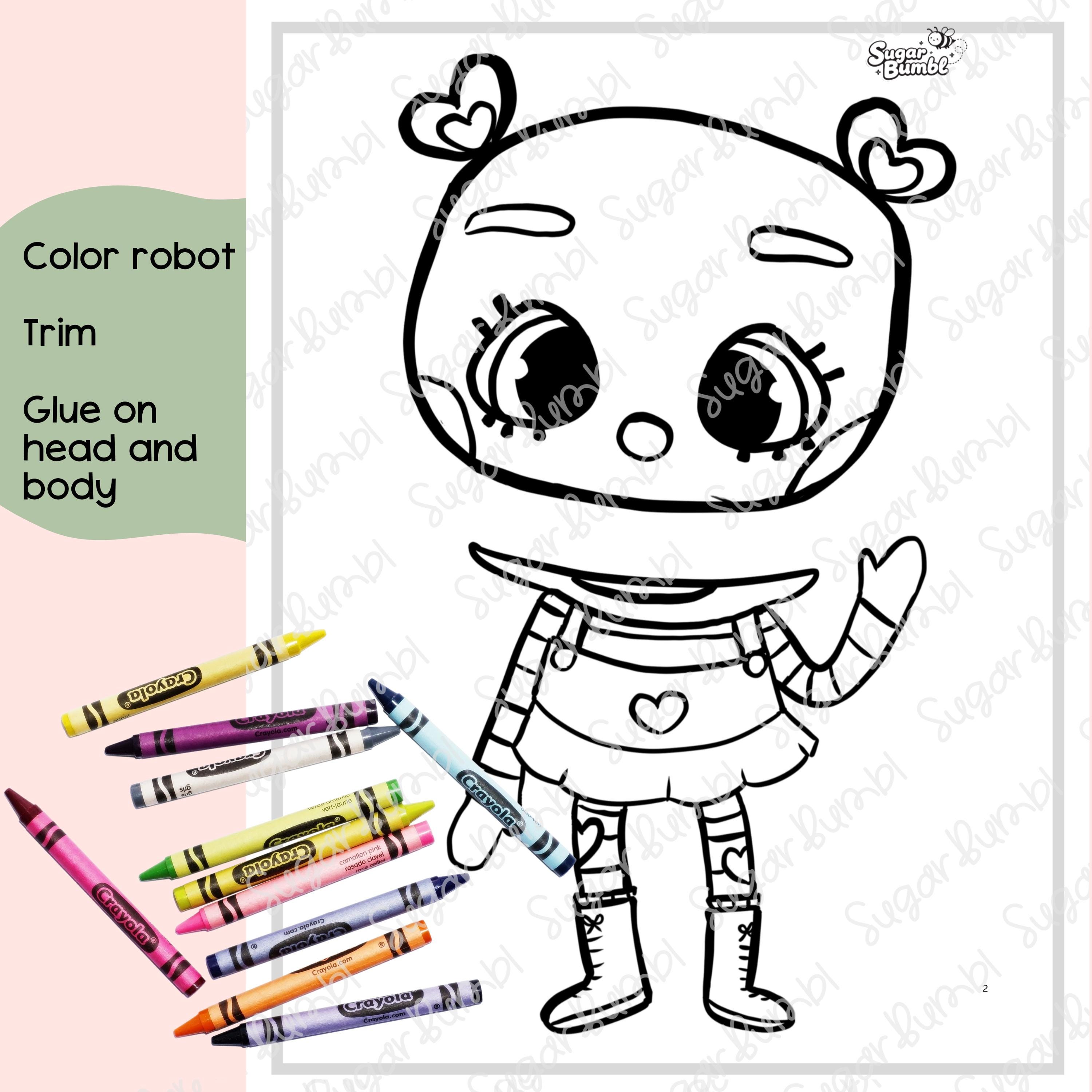 Valentine Robot Puppets Printable Craft | Kids Valentine Activity ...