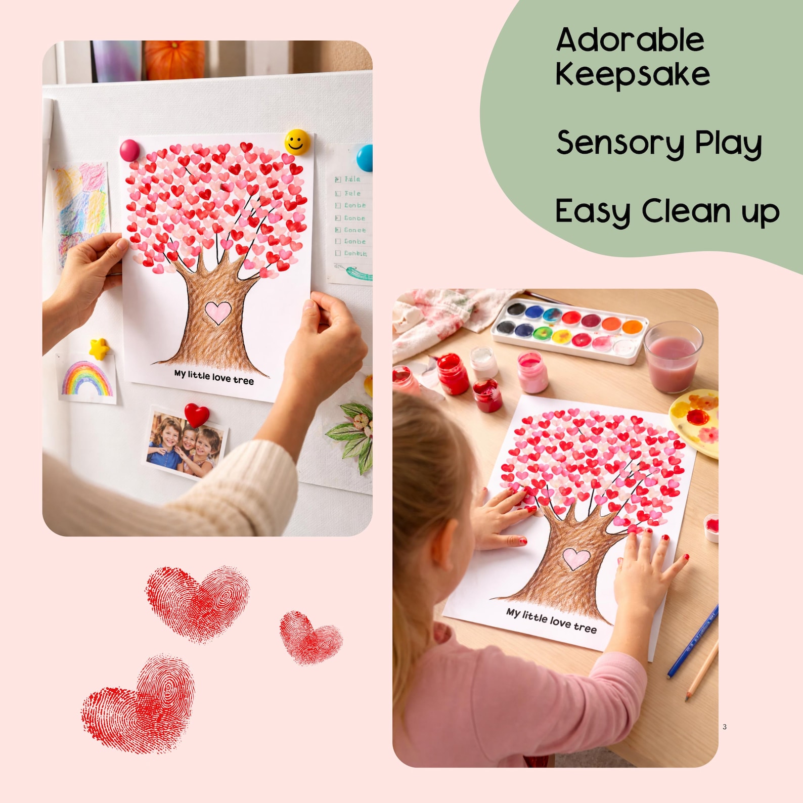 Valentine Tree Fingerprint Craft | Valentine’s Day Art for Kids ...