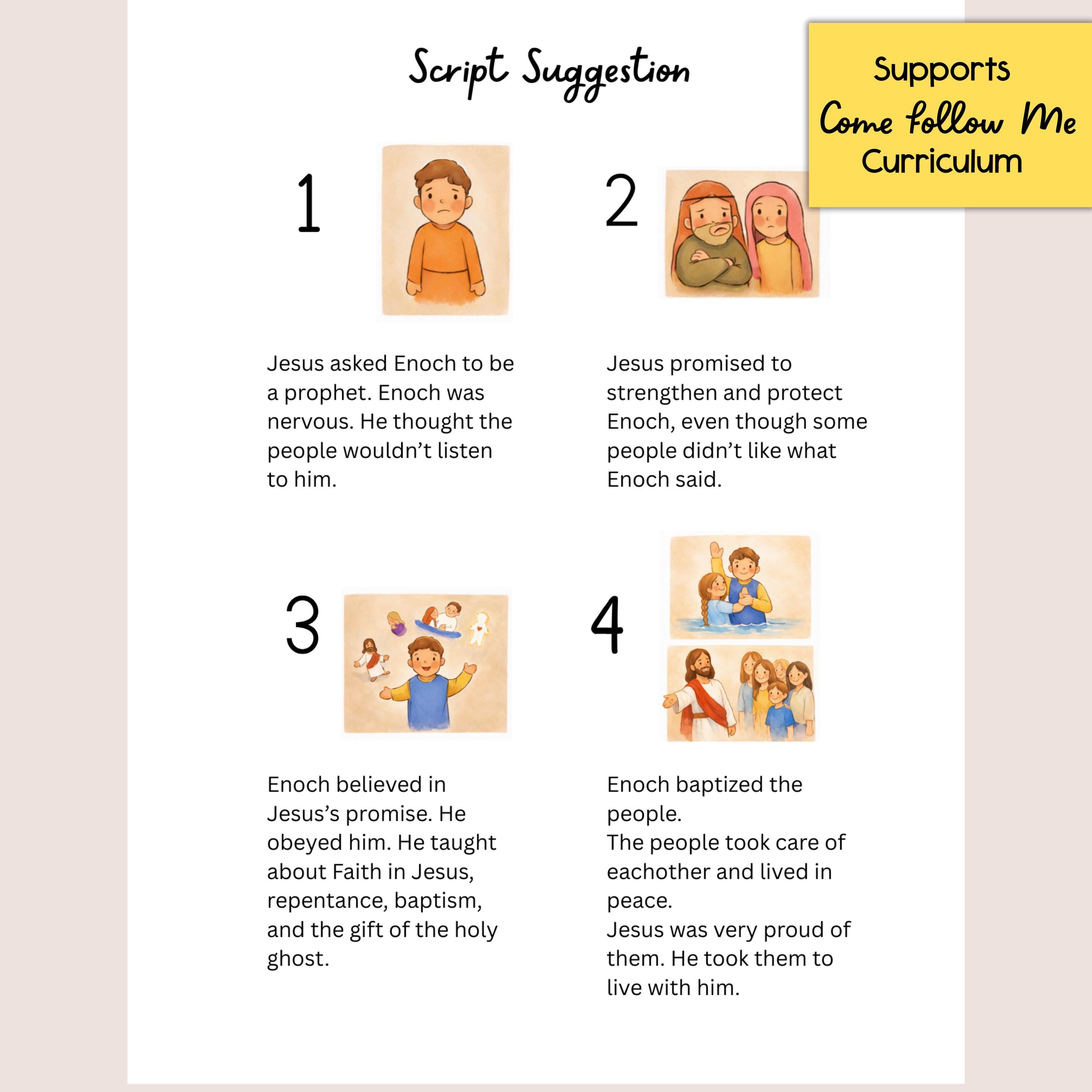 Enoch Story Visuals for Kids | Bible Primary Come Follow Me Printables ...