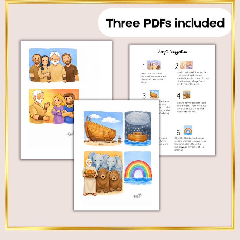 Noah’s Ark Bible Story Kids | Printable Storytelling Pieces | Sunday ...