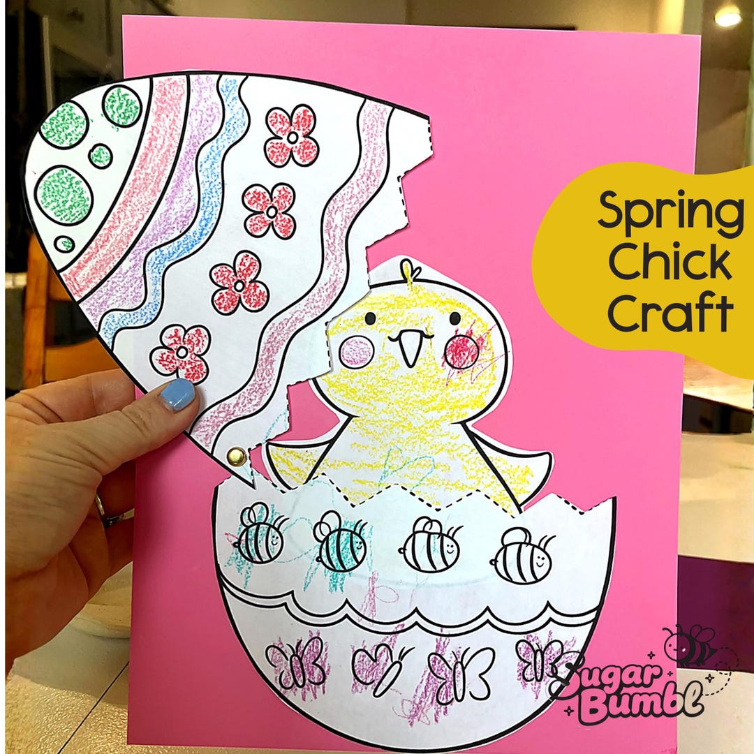 Hatching Chick Easter Craft Printable | Spring Chick Paper Craft ...