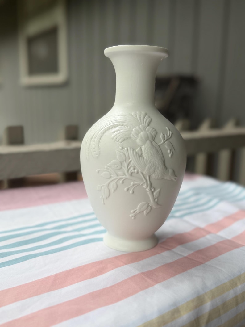 Vintage Gerold Porzellan White Bisque Vase, Bavarian Porcelain, West ...