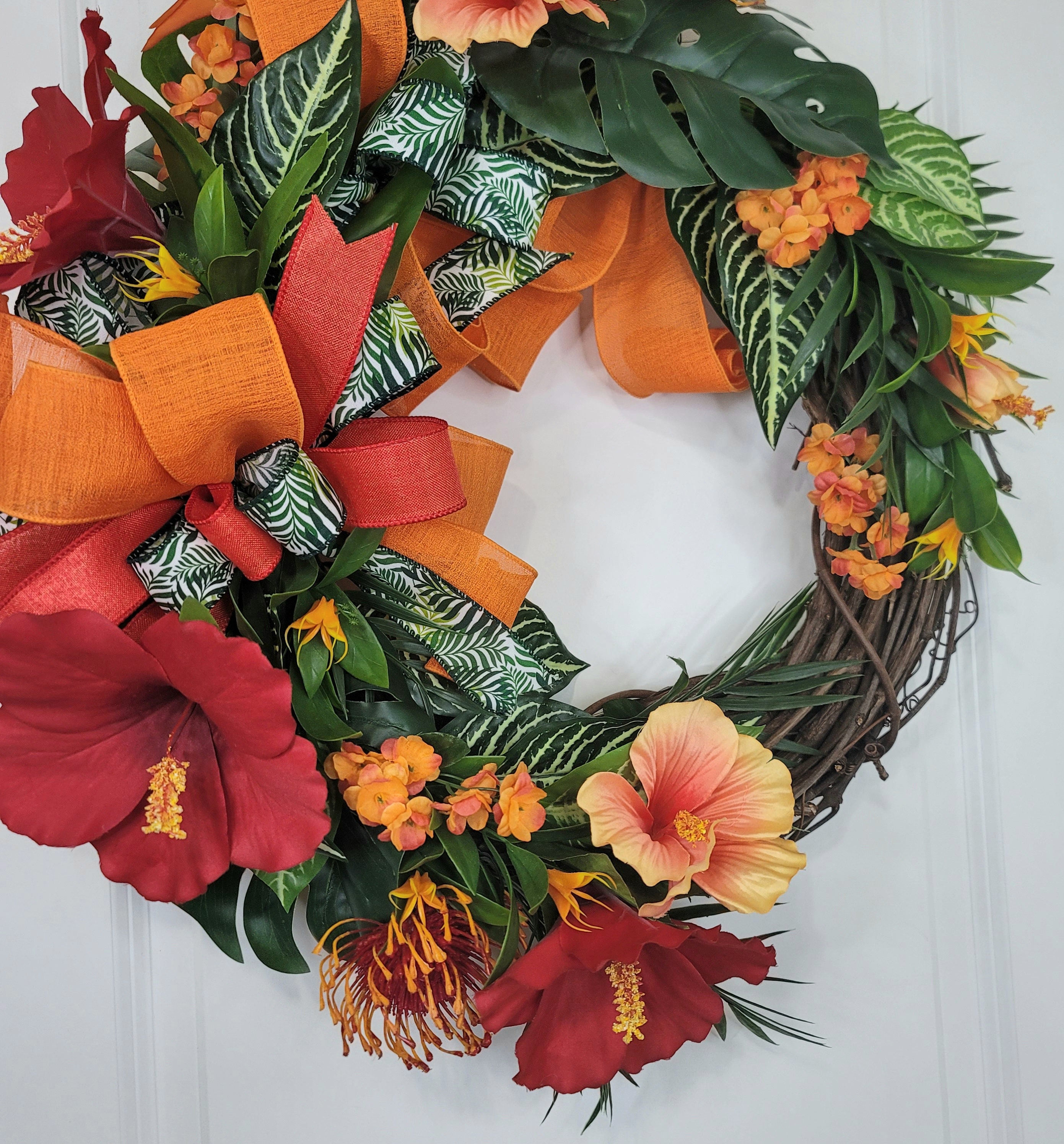 Tropical Themed Wreath, Islander Wreath, All Seasons Door Decor - Etsy