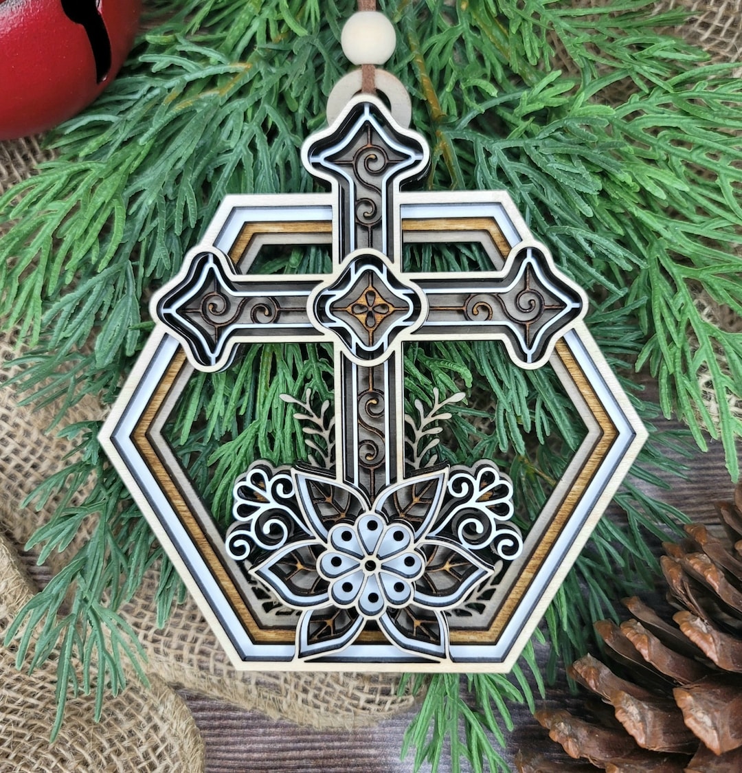 Celebrate Holiday Spirit With This Multi-layered Cross Ornament ...