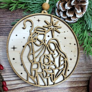 Nativity Ornament, Wooden Two-layered Christmas Decoration - Etsy