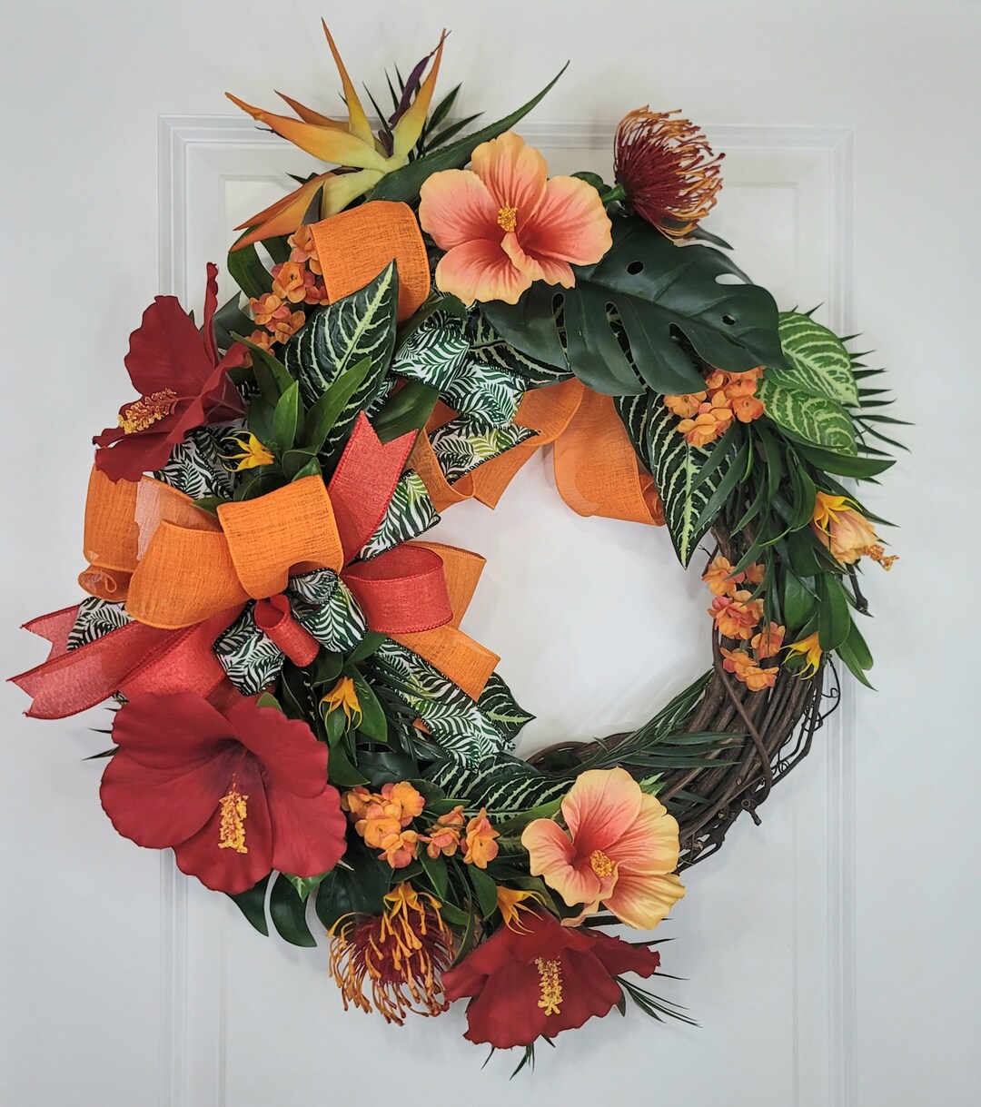 Tropical Themed Wreath, Islander Wreath, All Seasons Door Decor - Etsy