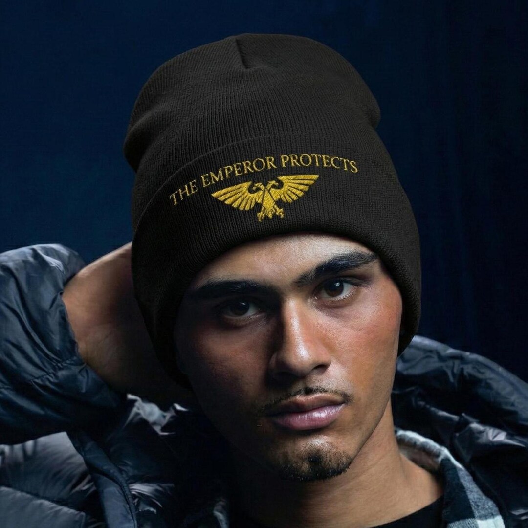 Wargamer Knit Beanie: Embroidered the Emperor Protects Cap - Etsy