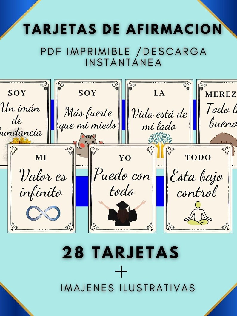 Tarjetas De Afirmación Con Imágenes Imprimibles, Frases De Apoyo ...