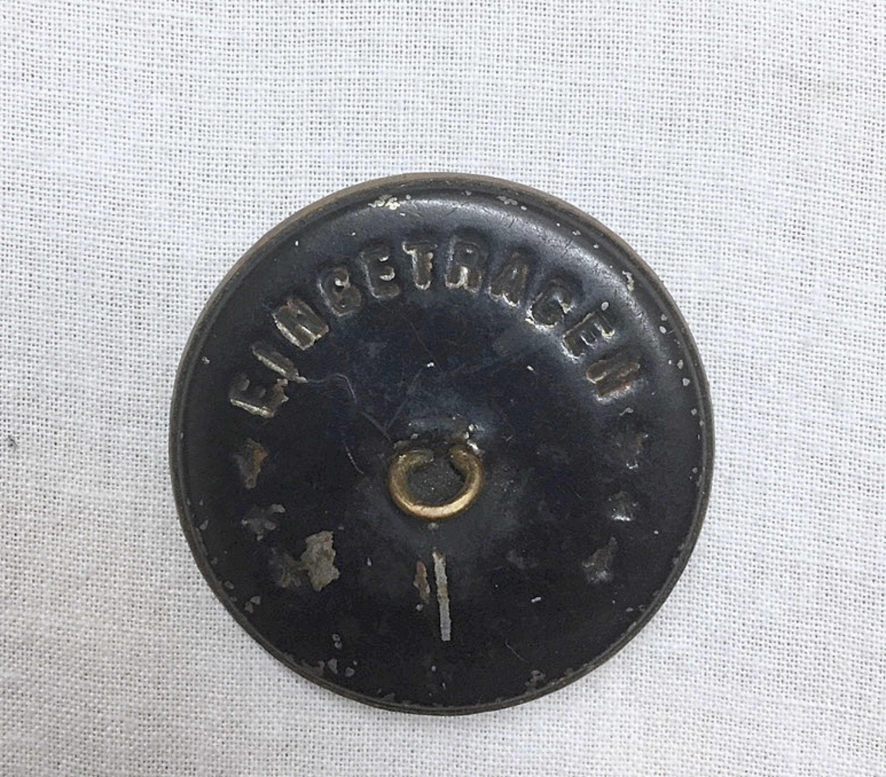 Antique 19th C Victorian Brass & Wood Large Button Greek God Poseidon ...