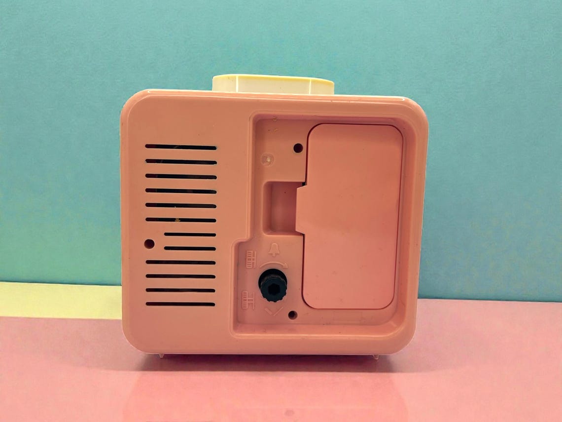 Vintage Citizen Alarm Clock 1970s | Turquoise & Pink Retro Quartz Desk ...